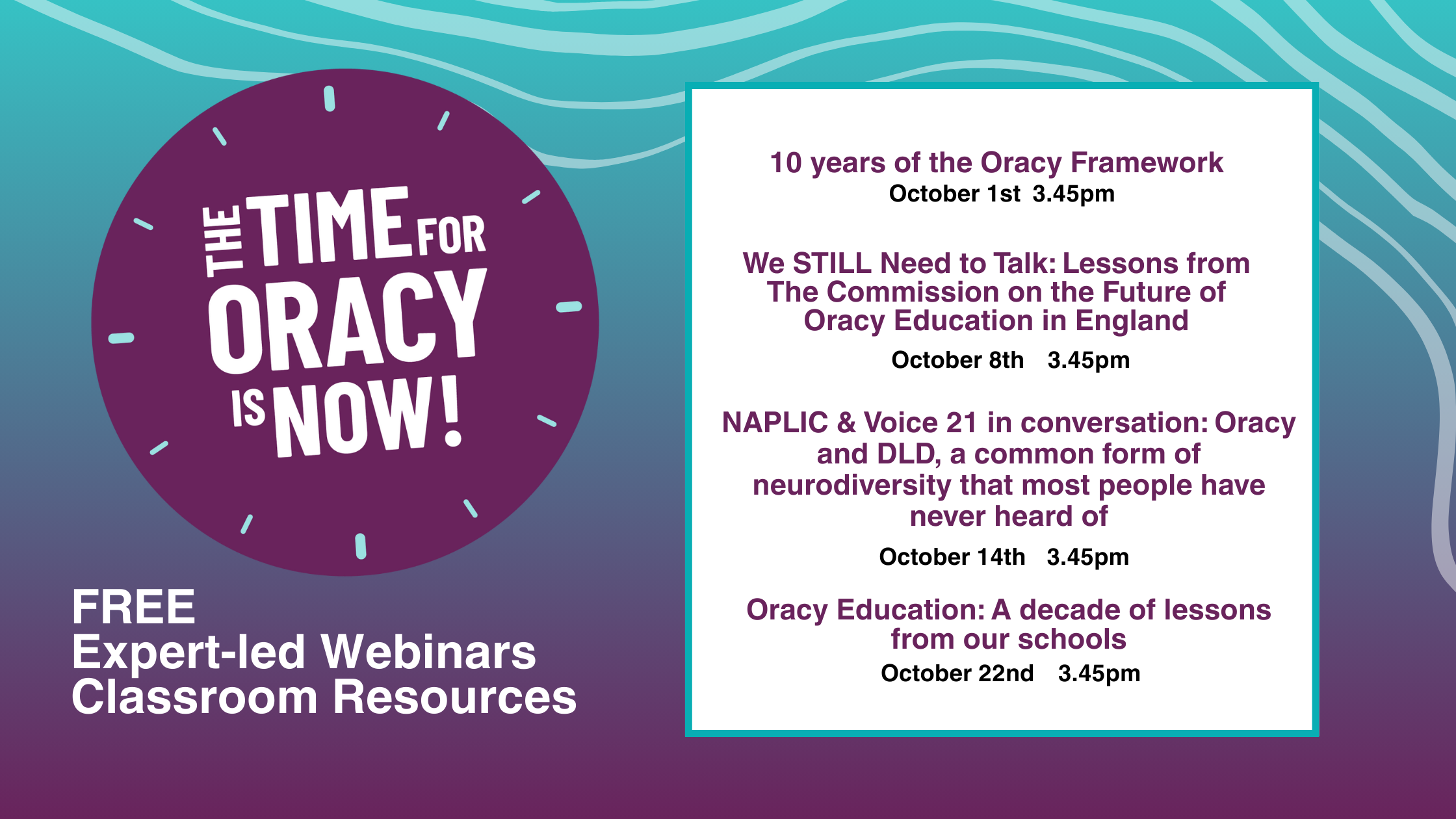 Oracy October: Webinars